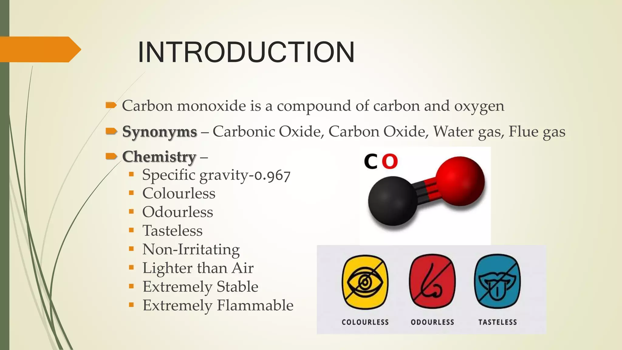 Carbon monoxide poisoning, its causes and symptoms in a dead body | PPTX