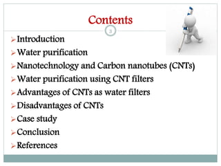 CARBON NANOTUBE FILTERATION FOR WATER PURIFICATION | PPTX
