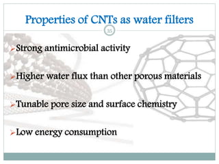 CARBON NANOTUBE FILTERATION FOR WATER PURIFICATION | PPTX