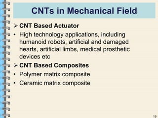 Carbon nanotubes properties and applications | PPTX