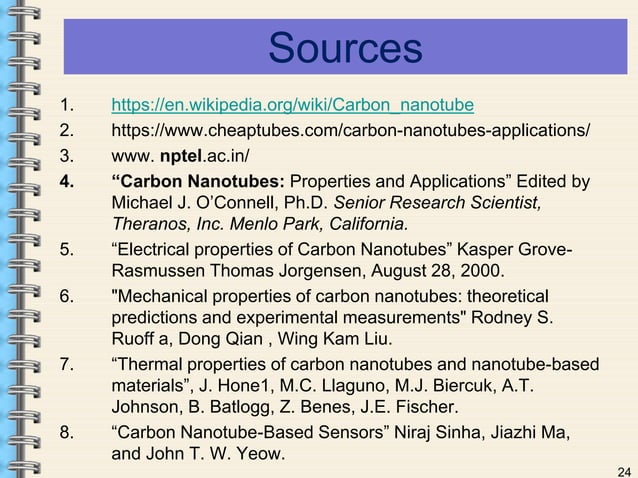 Carbon nanotubes properties and applications | PPTX