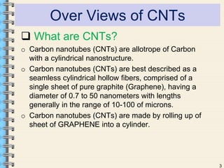 Carbon nanotubes properties and applications | PPTX