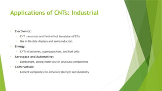 Carbon nanotubes (CNTs): Potential and safety aspects .pptx