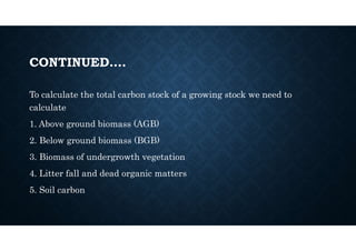Carbon pool measurement of a growing stock final | PDF