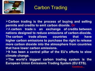 Carbon sequestration and carbon trading | PPT