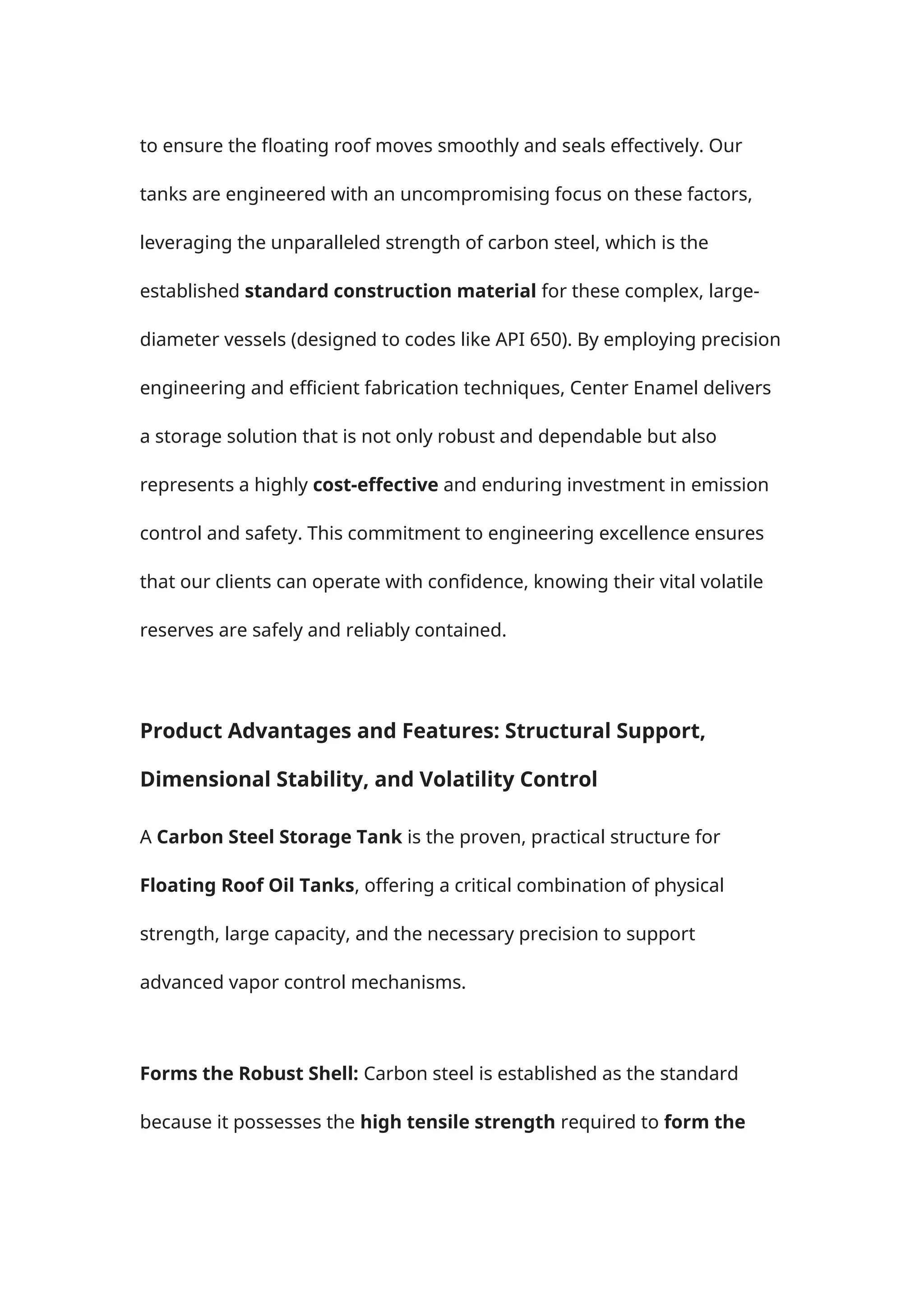 Carbon Steel Storage Tank for Floating Roof Oil Tanks Forms the robust ...