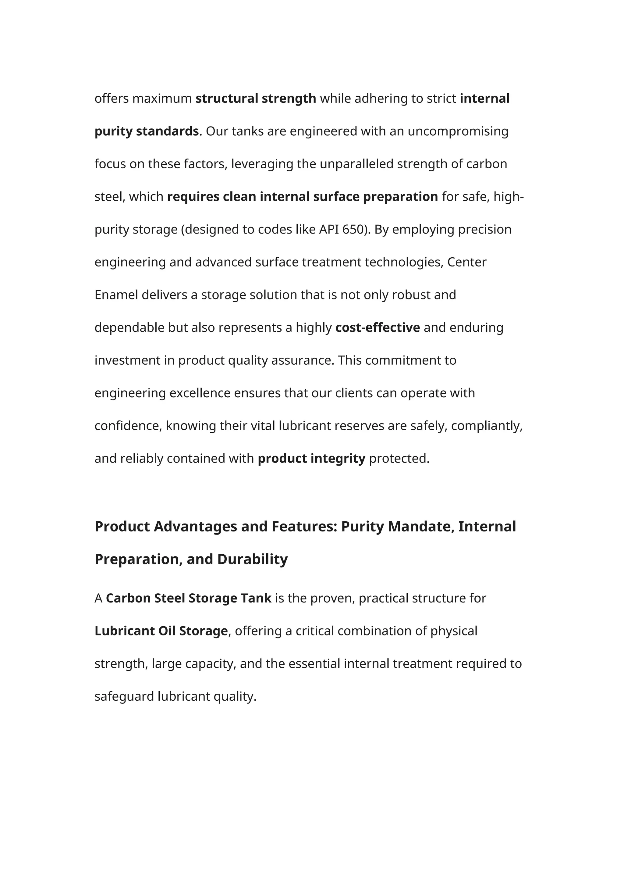 Carbon Steel Storage Tank for Lubricant Oil Storage Requires clean ...