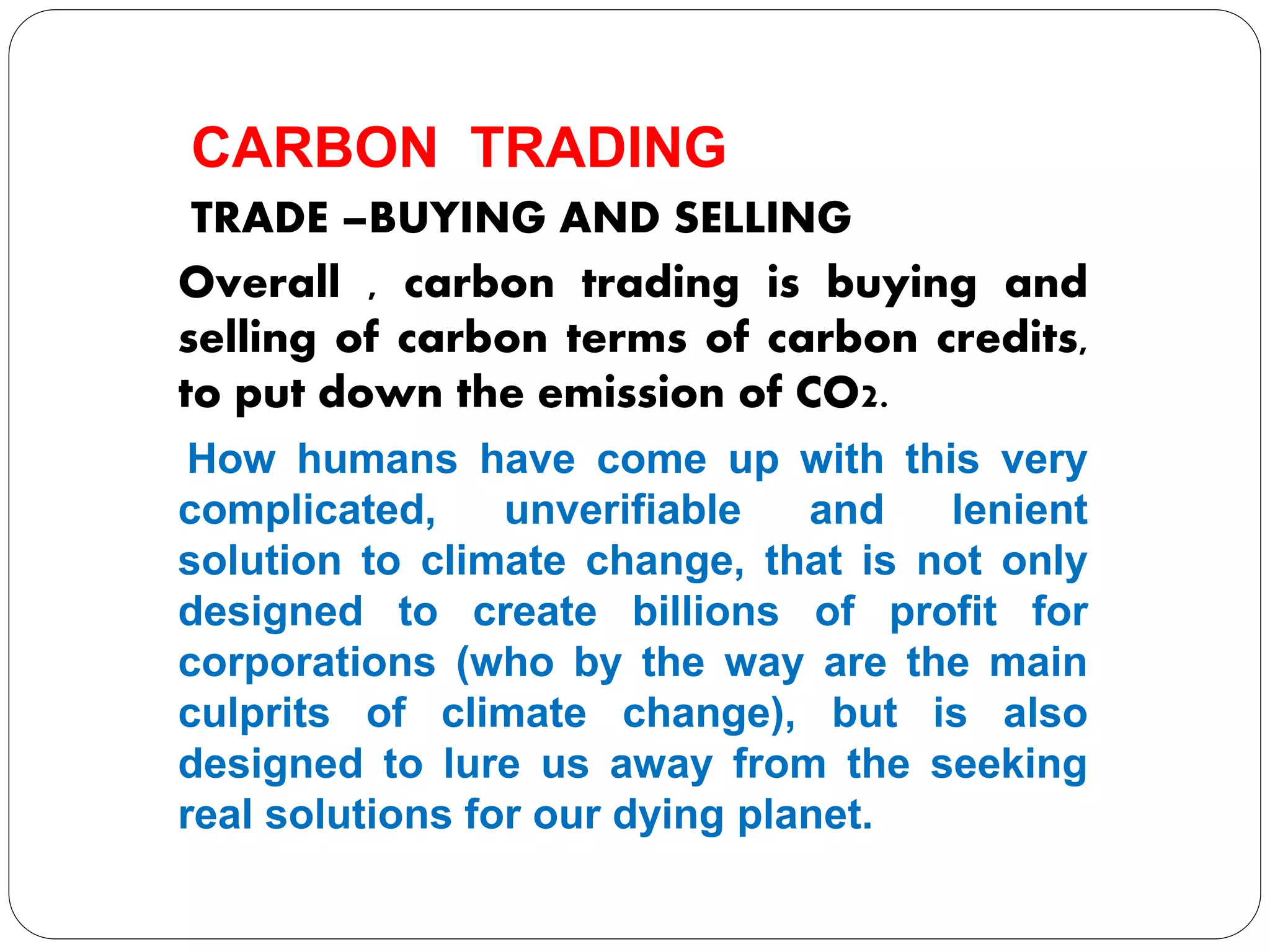 Carbon trading mechanism | PPTX