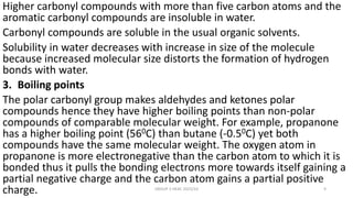 CARBONYL COMPOUNDS.pptx classifications and properties | PPTX