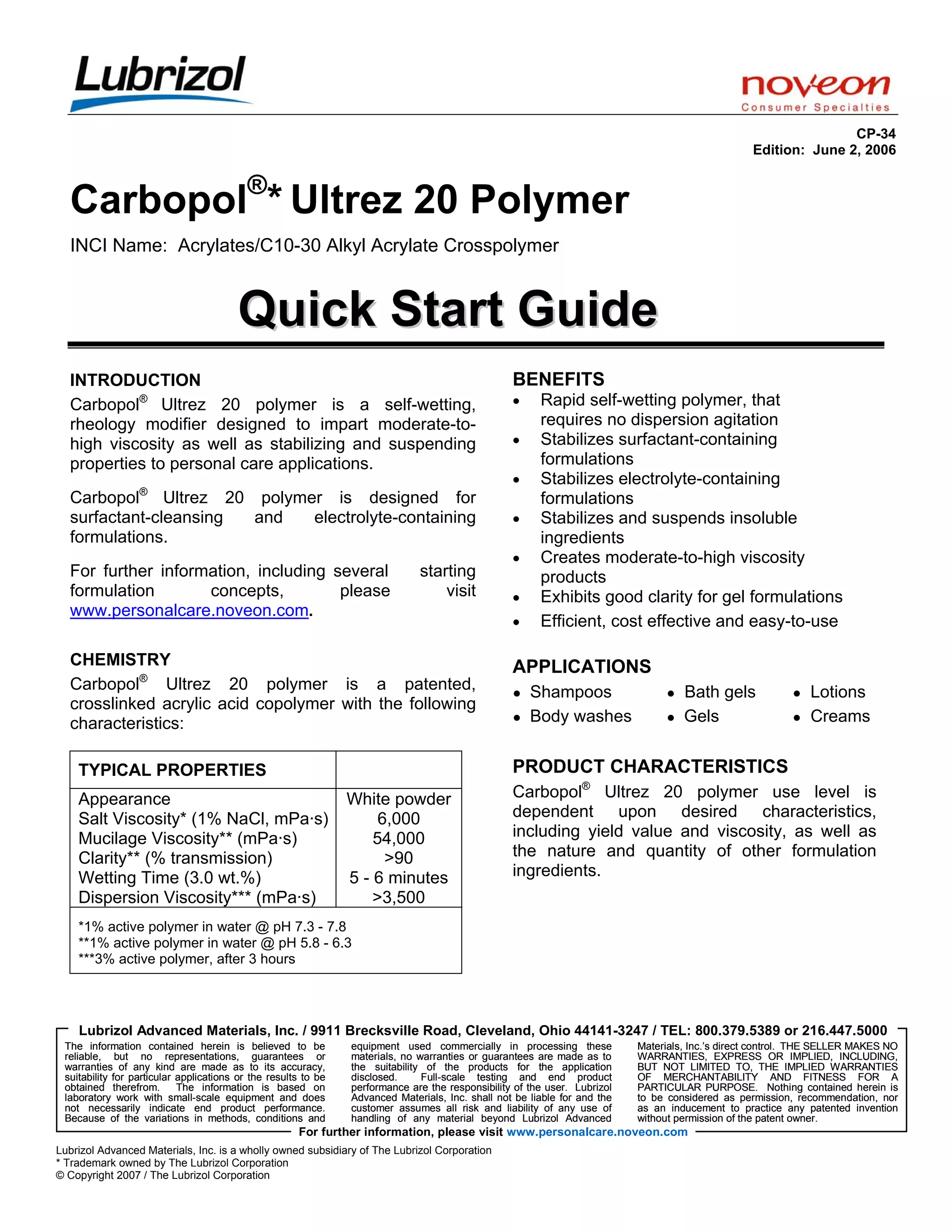 Carbopol ultrez | PDF