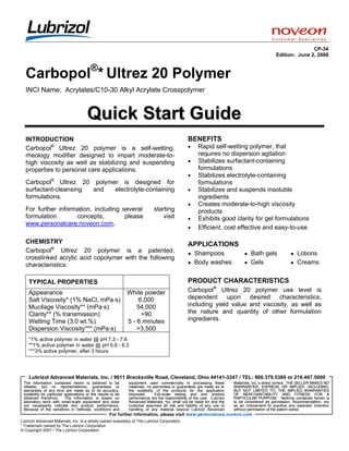 Carbopol ultrez | PDF