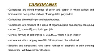 carboranes and it's types - closo,nido,archano.pptx
