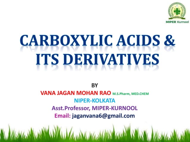 Carboxylic acid derivatives | PPTX | Chemistry | Science