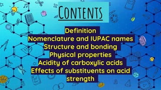 Carboxylic acids and their general characteristics. | PPTX