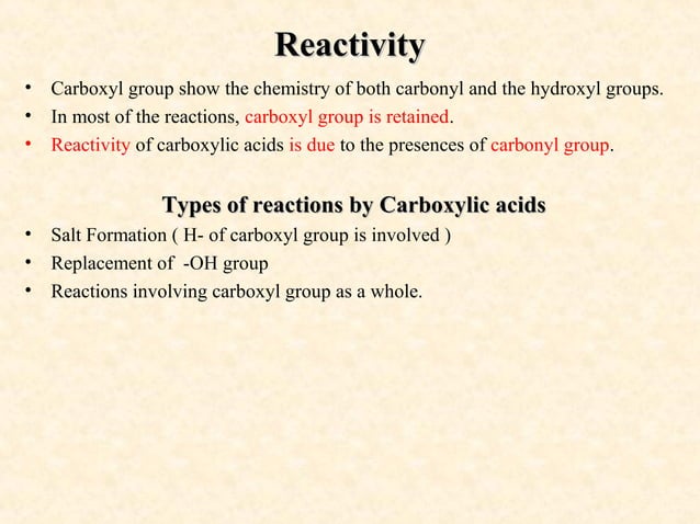 Carboxylic acids and their Derivative | PPT | Chemistry | Science