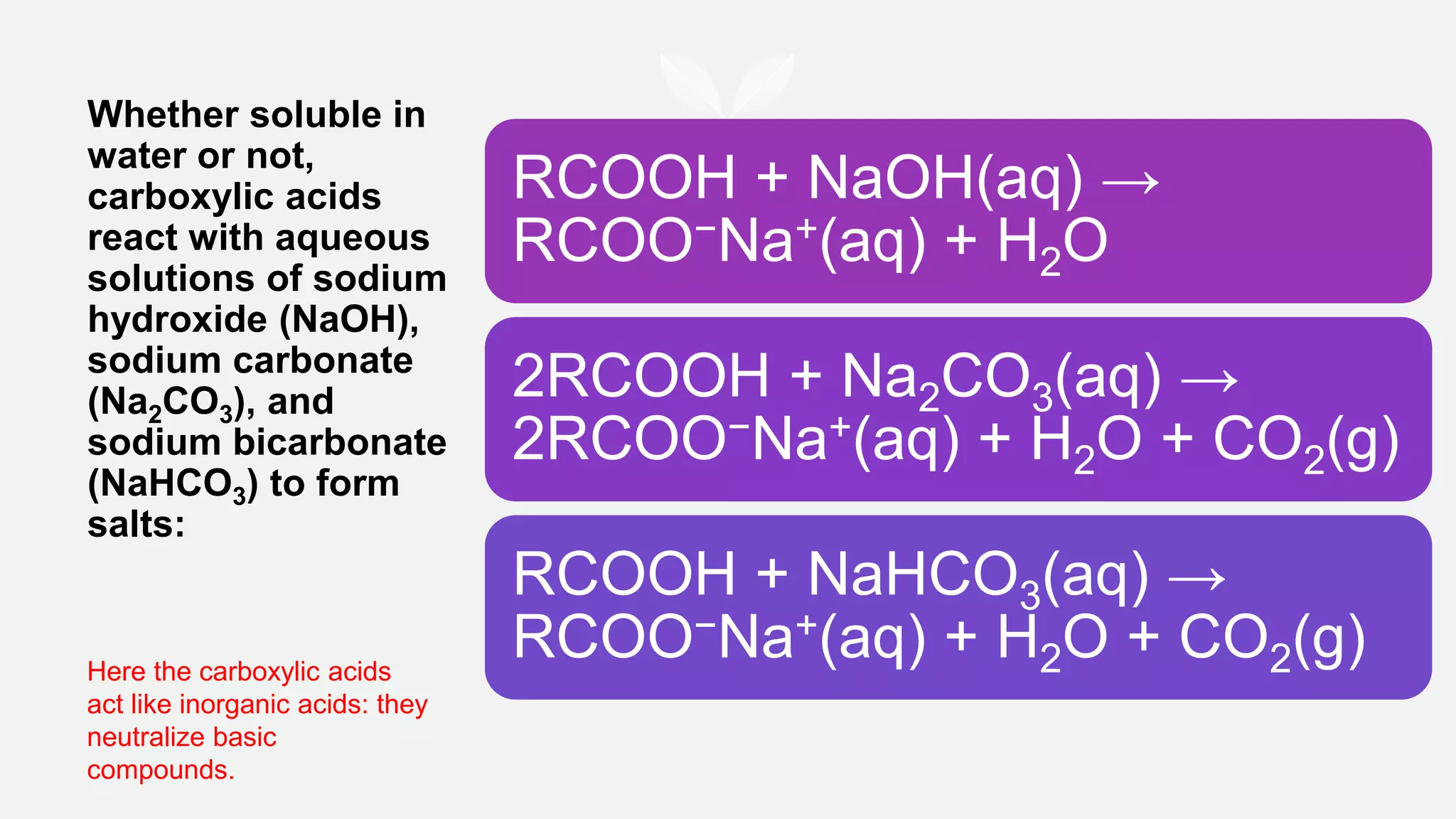 Carboxylic acids.Chemical properties | PPTX