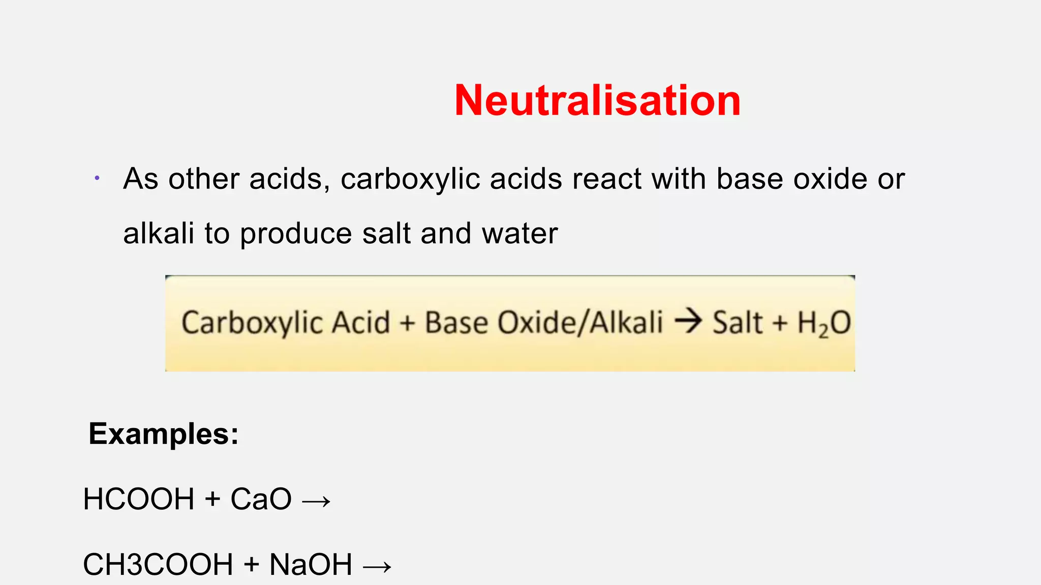 Carboxylic acids.Chemical properties | PPTX