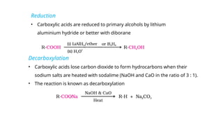Carboxylic Acids Class 12 notes detailed concept with example | PPTX