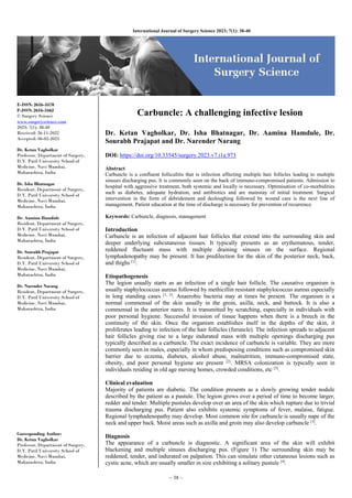 Carbuncle: A challenging infective lesion | PDF