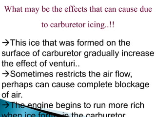 Carburetor icing | PPTX | Weather | Science
