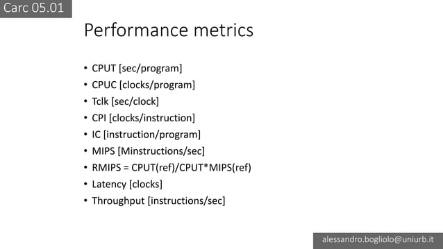 CArcMOOC 05.01 - Elementary pipelining and performance metrics | PPT