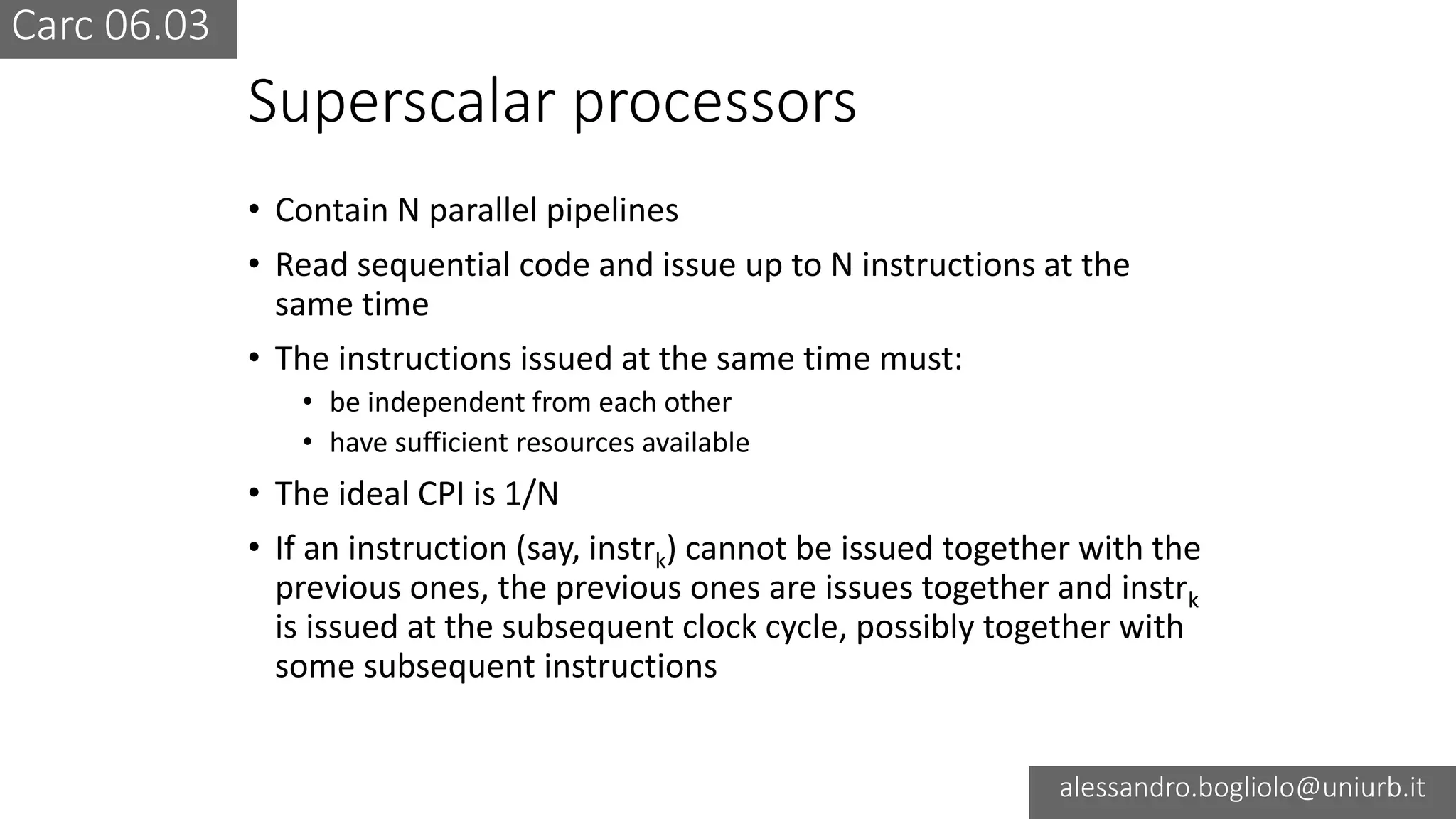 CArcMOOC 06.03 - Multiple-issue processors | PPT
