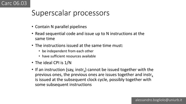 CArcMOOC 06.03 - Multiple-issue processors | PPT