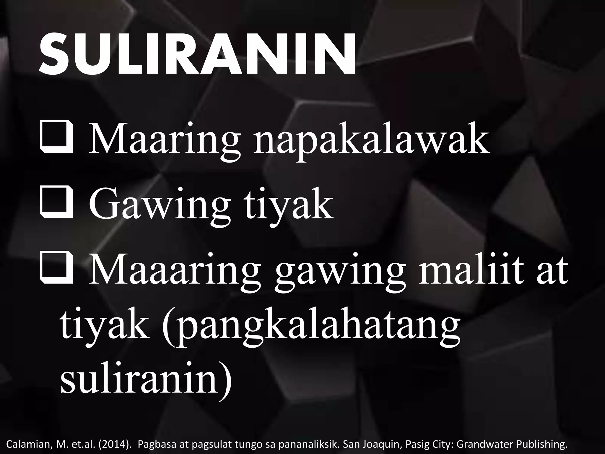 Pananaliksik: Ang Suliranin at ang Kaligiran Nito | PPTX