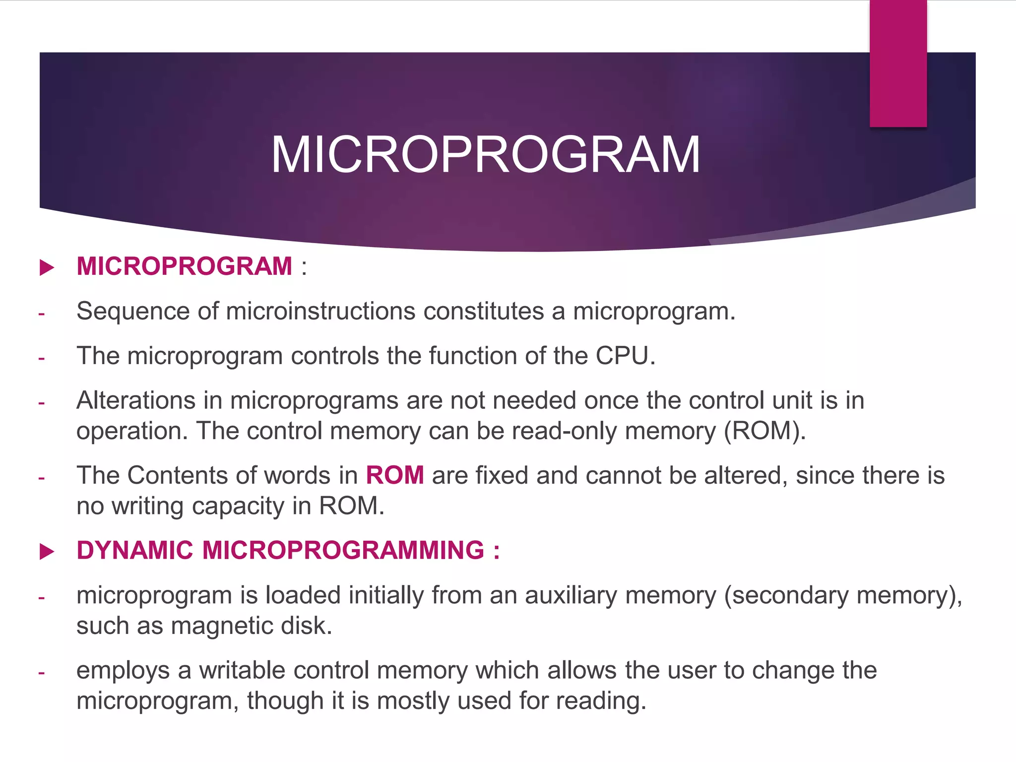 Microprogrammed Control Unit Pptx Programming Languages Computing