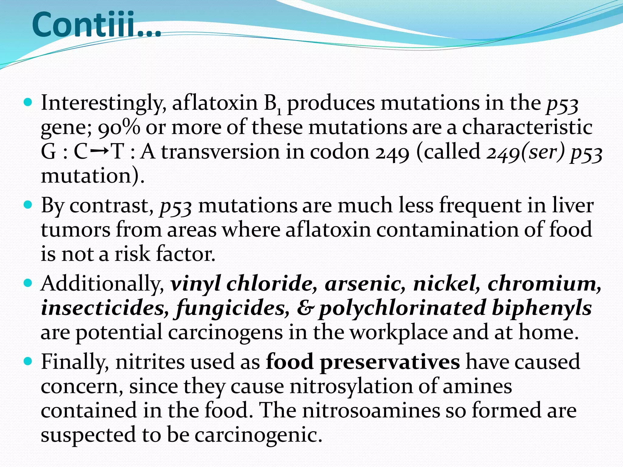 Carcinogenic agents and their cellular interactions | PPTX