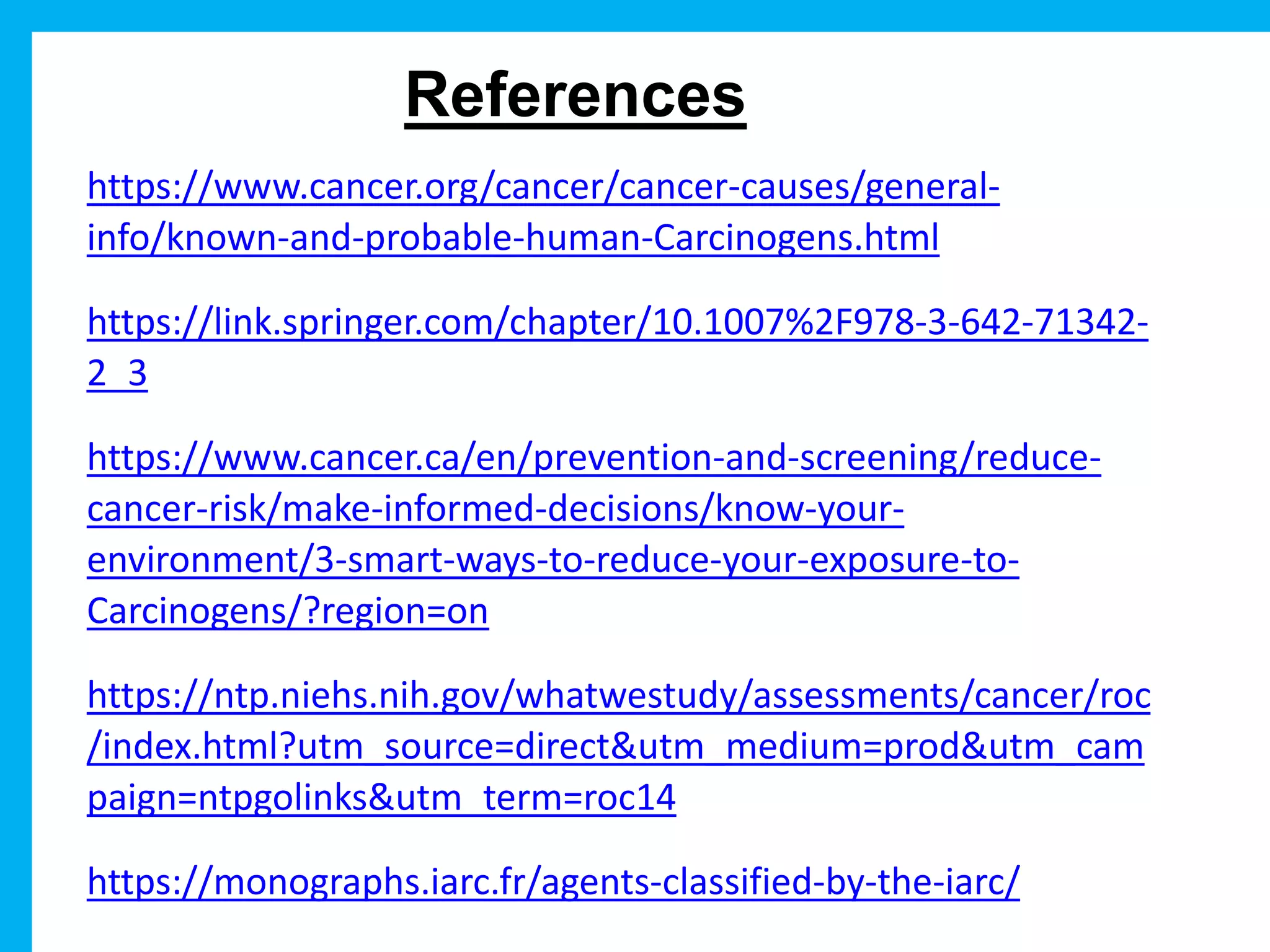 A presentation on Carcinogens | PPTX