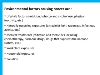 A presentation on Carcinogens | PPTX
