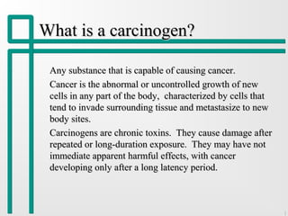 Carcinogens pp | PPT