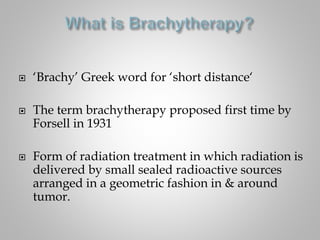 Carcinoma cervix brachytherapy- dr upasna | PPTX