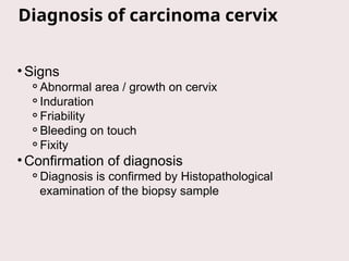 carcinoma of cervix and its presentations, treatment | PPTX