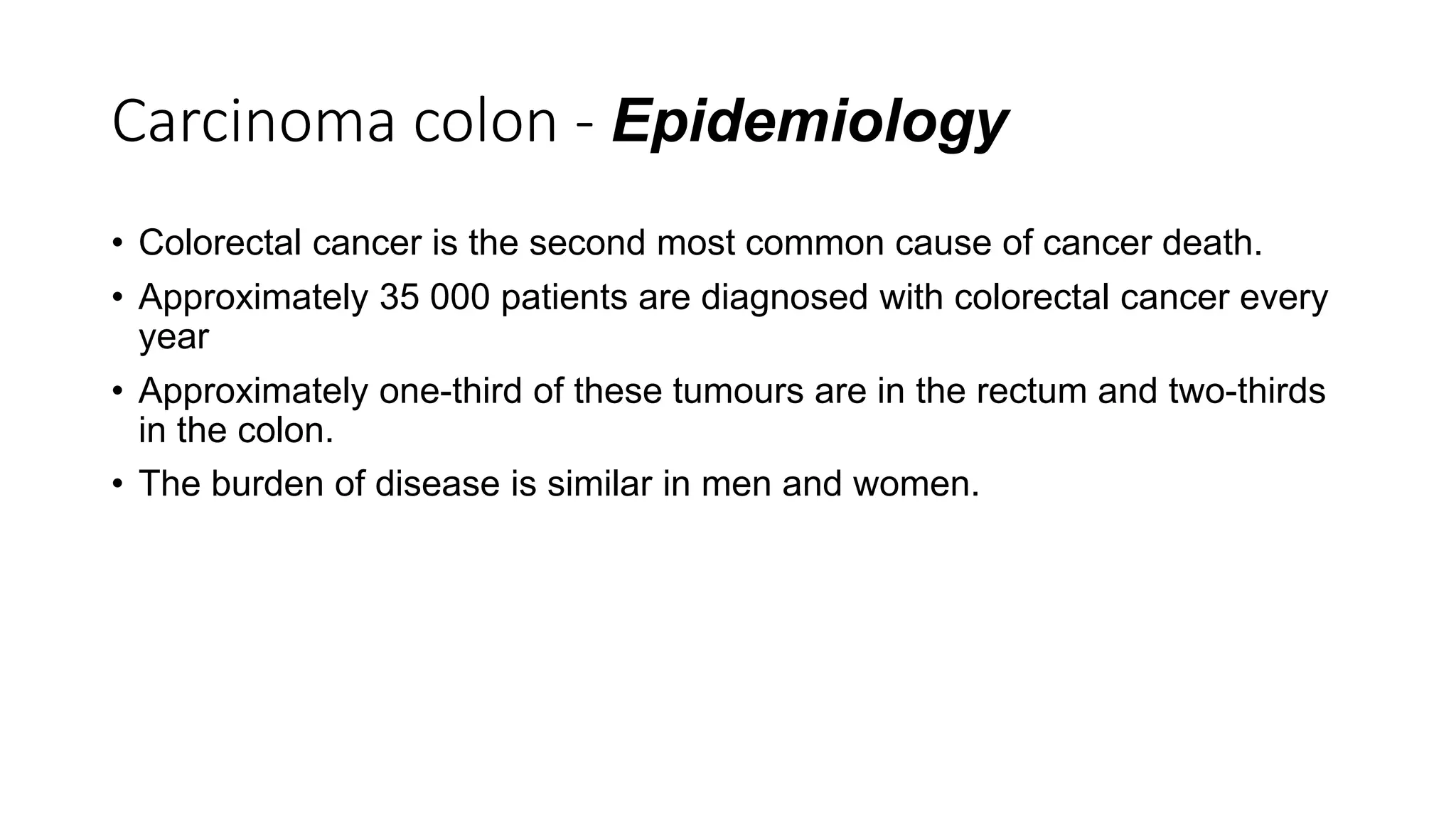 Carcinoma Colon presentation for surgery | PPTX