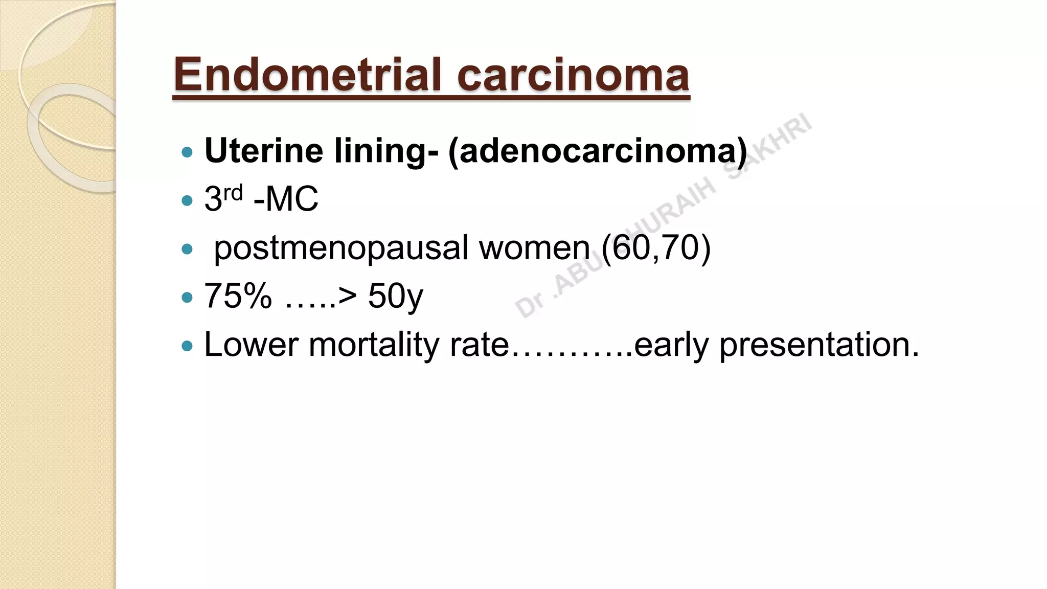 Carcinoma Endometrium ( uterine cancer) | PPTX