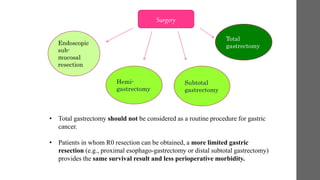 CARCINOMA STOMACH- MANAGEMENT PRINCIPLES | PPTX