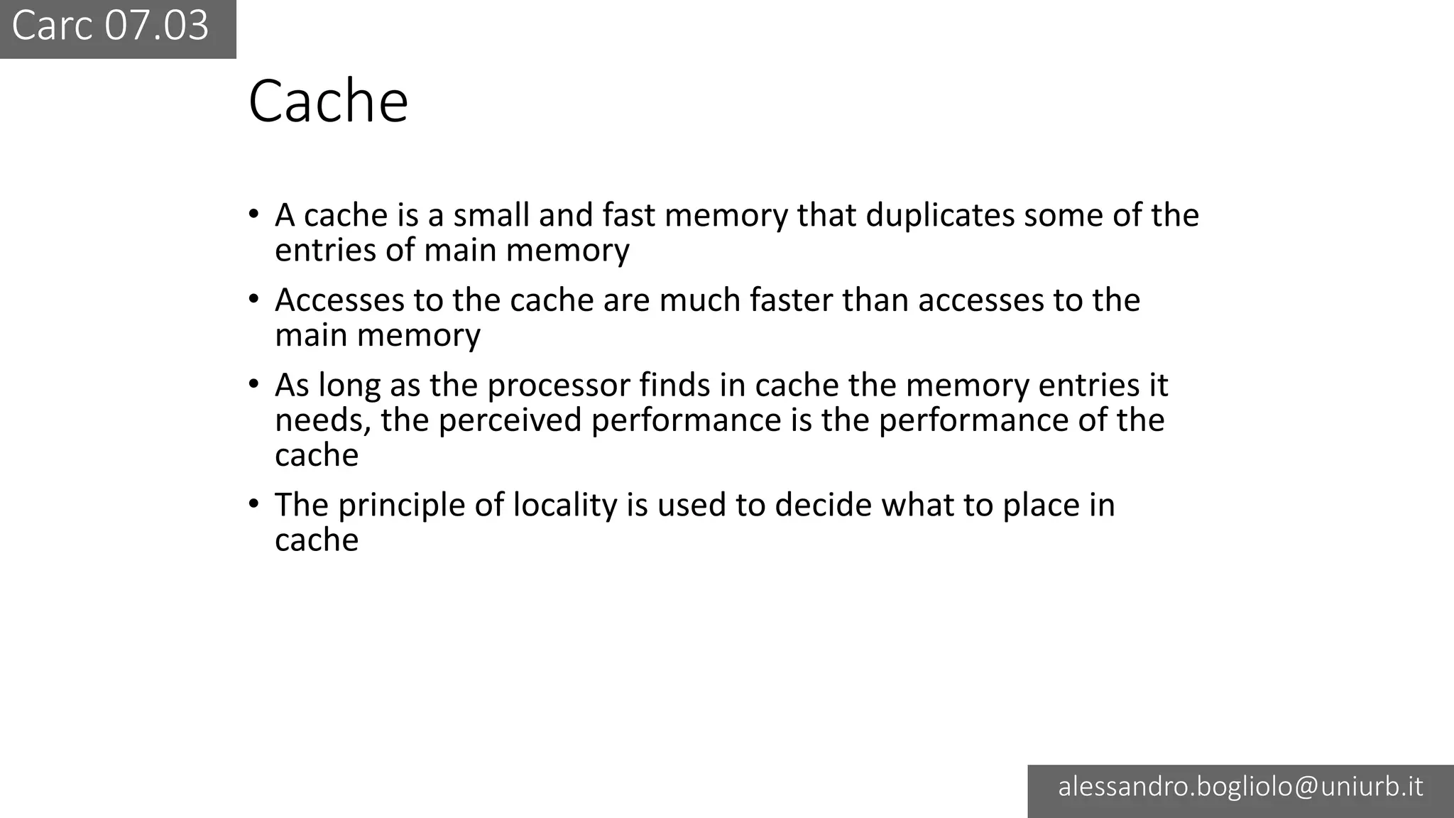 CArcMOOC 07.03a - Memory hierarchy - Caching | PDF | Data Storage and Warehousing | Computing