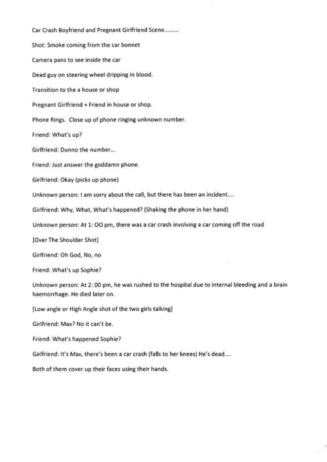 Car crash script | DOCX