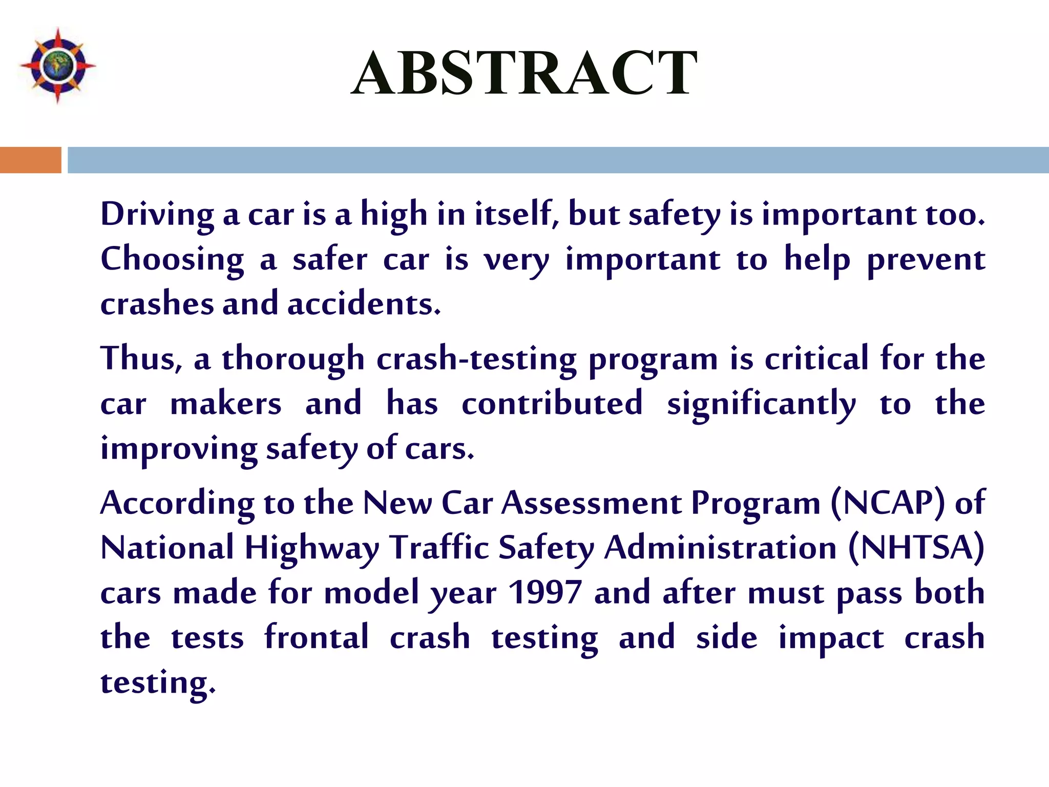 Car crash testing | PPTX