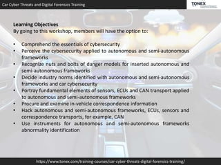 Autonomous Car Cyber Threats and Digital Forensics Training - Tonex Training | PPT