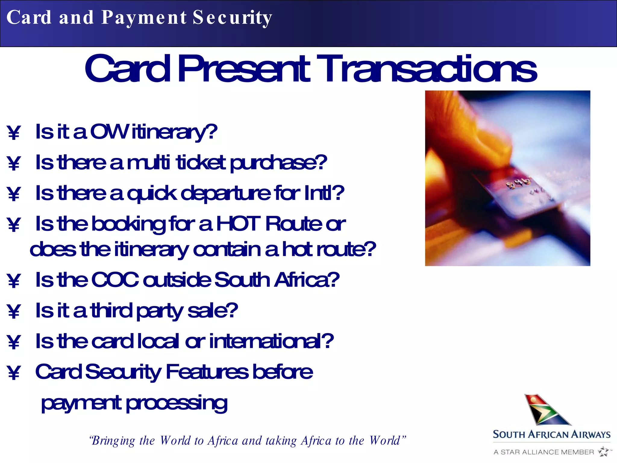Card Security Training Powerpoint Presentation | PPT