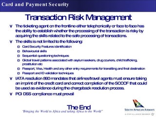 Card Security Training Powerpoint Presentation | PPT