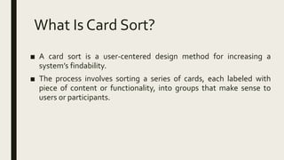 Card sorting | PPTX