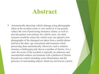 AI powered CAR DAMAGE detection project PPT | PPTX
