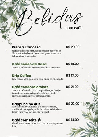 Cardápio da Cafeteria 4Cs - Outubro 2025 | PDF