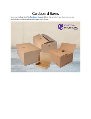Cardboard Boxes | PDF