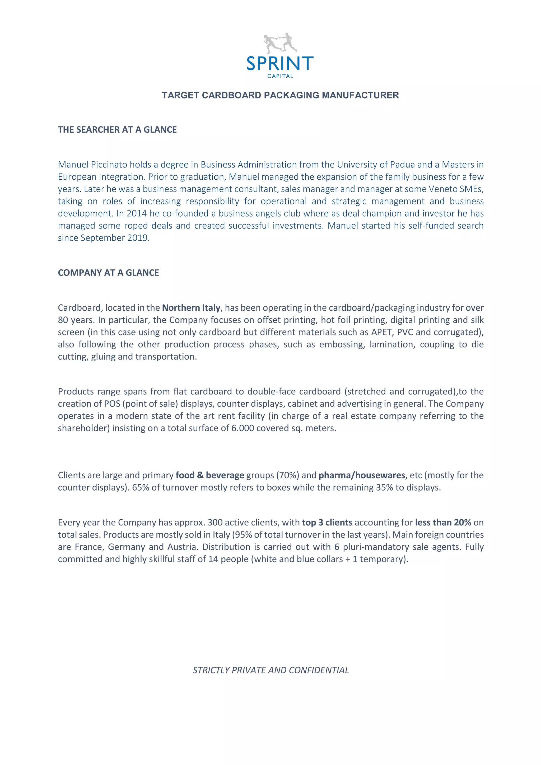 Cardboard packaging two_pager | PDF