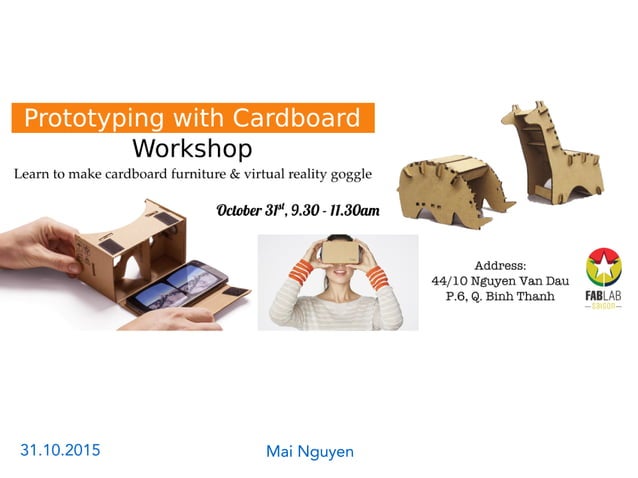 "Prototyping with Cardboard" Workshop at Fablab Saigon | PDF